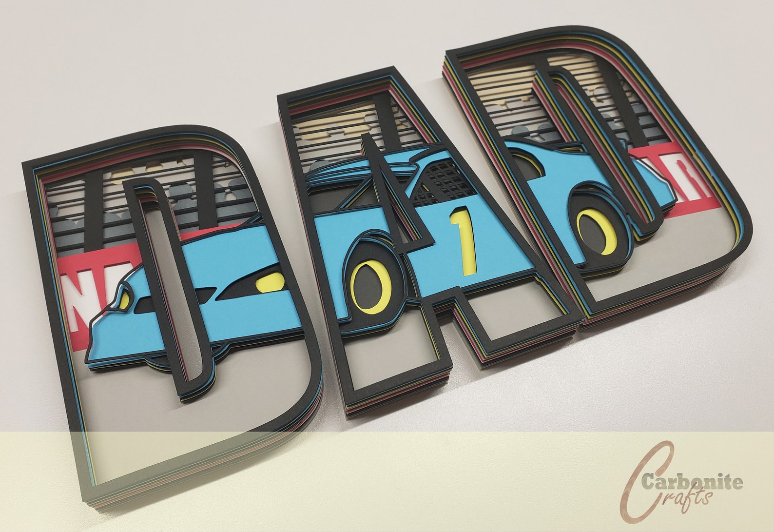 Layered DAD Race Car SVG Multi-Layer Letters DAD in Racing | Etsy