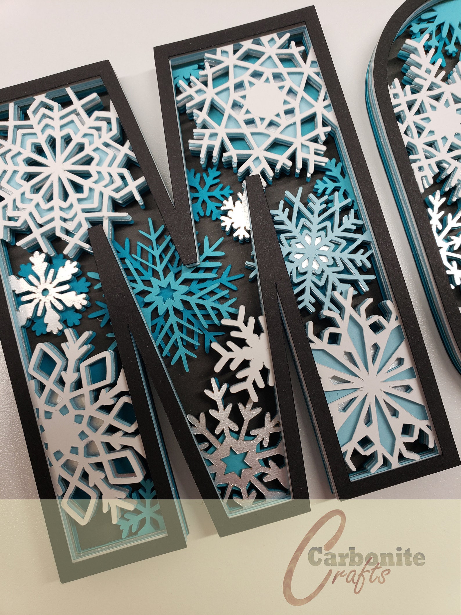 3D Layered Mandala Multi-layer Letters in MOM and Snowflakes - Etsy