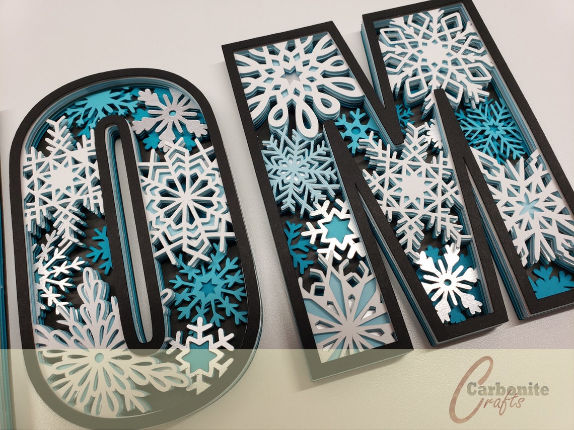 3D Layered Mandala Multi-layer Letters in MOM and Snowflakes - Etsy