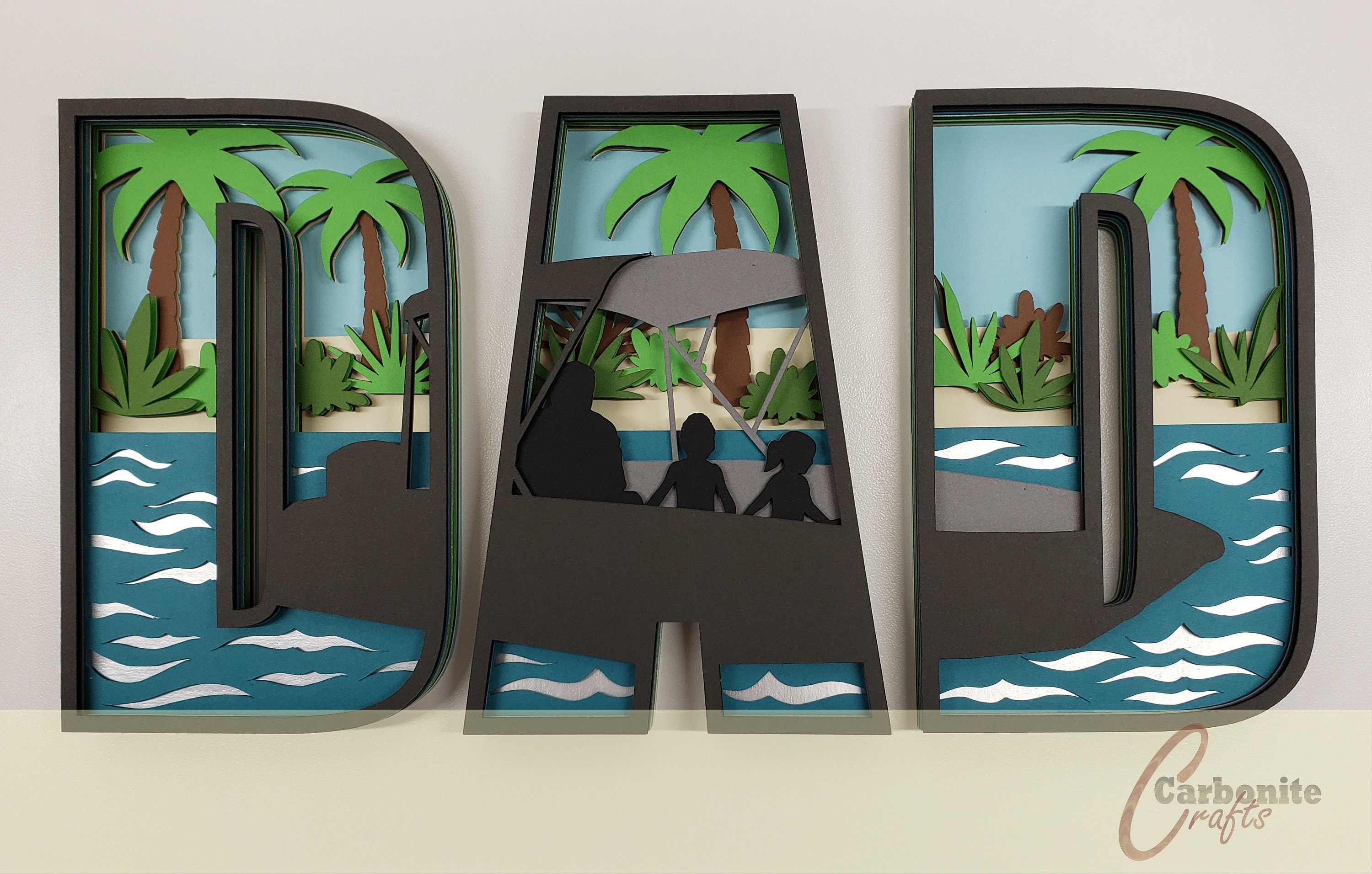 Layered Dad Boat SVG 3D Dad Boat SVG Dad Boat at the Beach - Etsy Canada