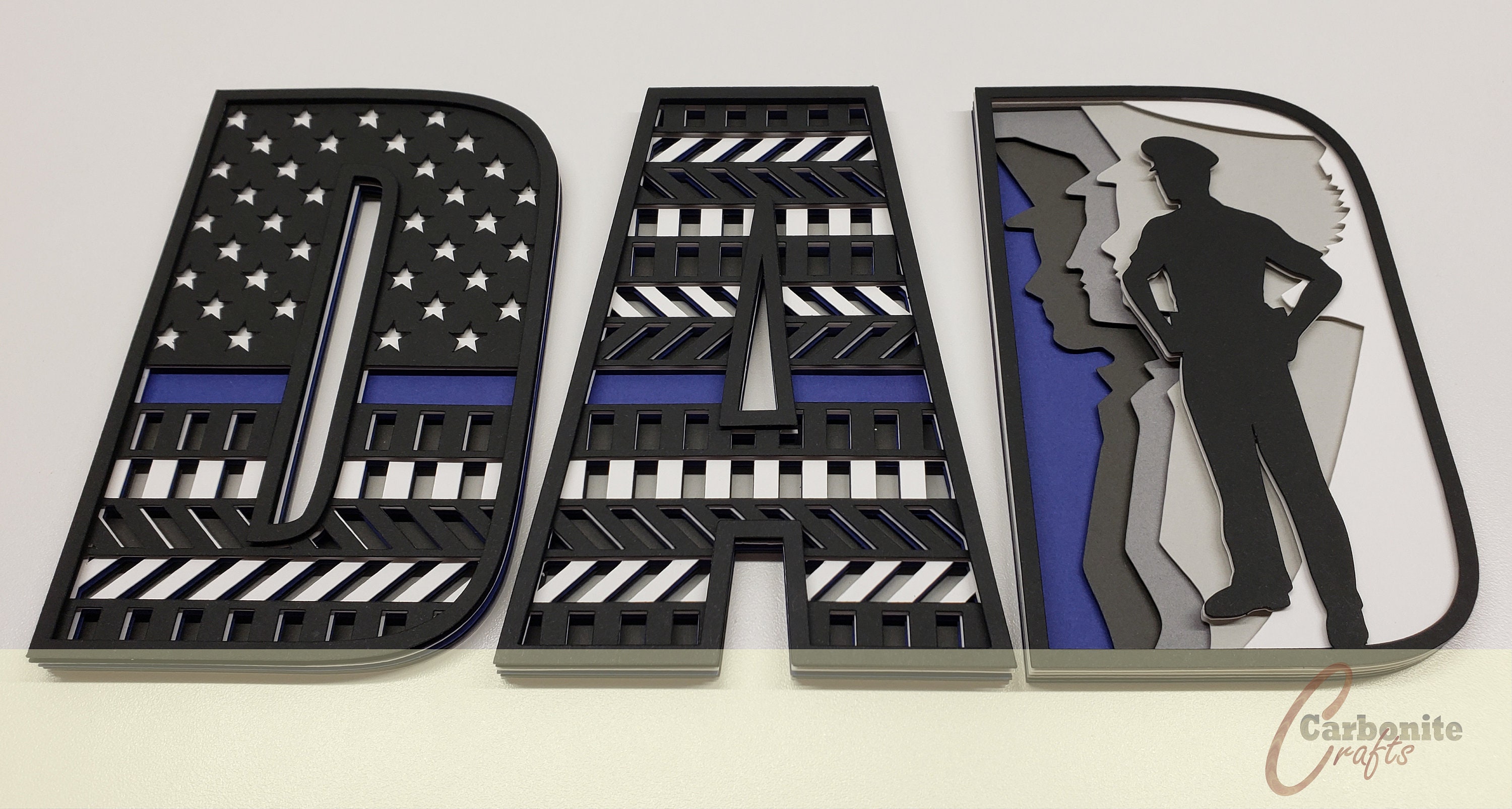 Layered DAD Police SVG Multi-layer Letters DAD in Police - Etsy