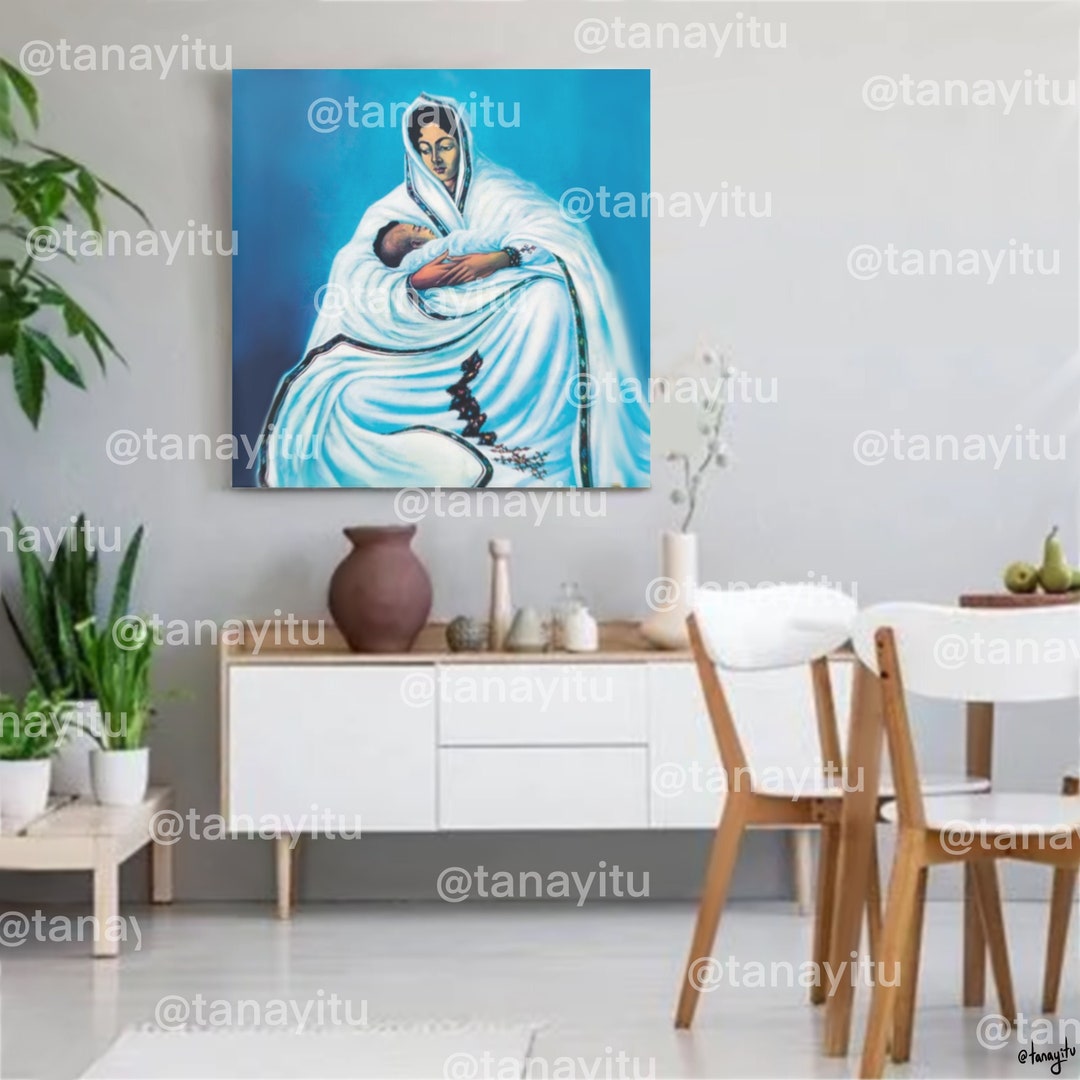 Mother Ethiopia Poster, Ethiopian Wall Art, Ethiopian Art, Ethiopian Decor, Habesha Kemis ...