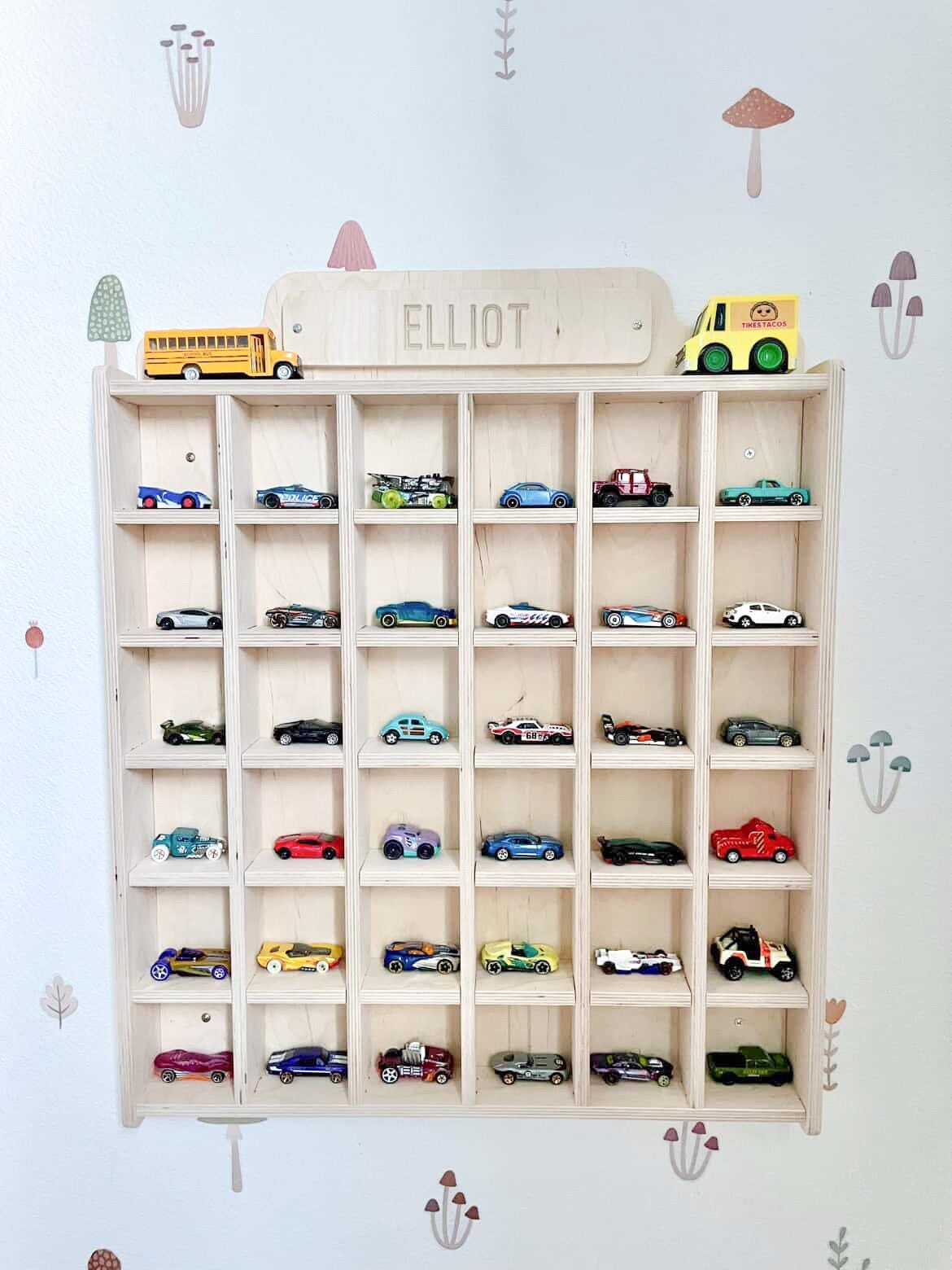Toy Car Wall Display – Baltic Birch, Kids Room Storage - Etsy