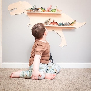 Dinosaur Shelf Wall Mounted Cubbies – Toddler Playroom Dino Decor - Etsy