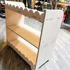 Montessori Bookshelf Toddler Scalloped Bookcase Montessori Wooden ...