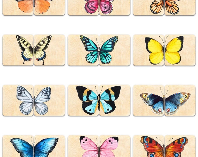 Montessori Wooden Butterfly Matching Game/ Homeschool Learning ...