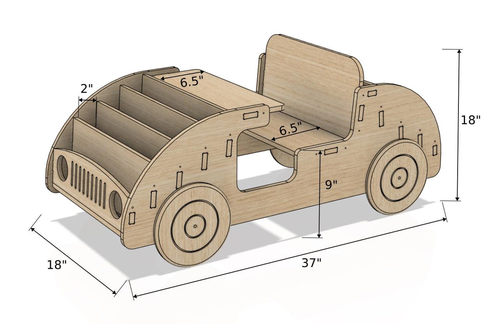 Front Facing Bookshelf Montessori Bookshelf for Toddlers Toy Car for ...
