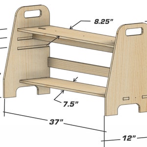Toddler Bench Adjustable Montessori Wooden Furniture Playroom Bench ...