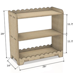 Montessori Bookshelf Toddler Scalloped Bookcase Montessori Wooden ...