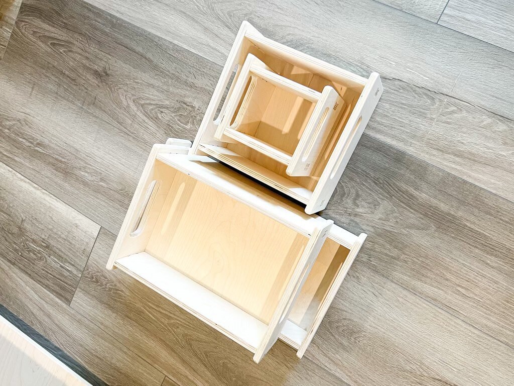 DANI Set of 4 Montessori Storage Bins Wooden Storage Boxes - Etsy