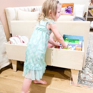 Montessori Wooden Book Bin Bookshelf Storage Cubbies Toddler Bookcase ...