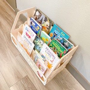 Toddler Car Bookshelf Montessori Bookshelf Toddler Bookcase Montessori ...
