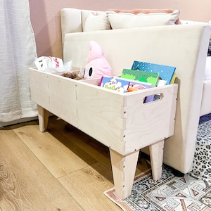 Montessori Wooden Book Bin Bookshelf Storage Cubbies Toddler Bookcase ...