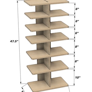 Shoe Tower Minimalist Design Wooden Shoe Rack Closet Organizer Wood ...