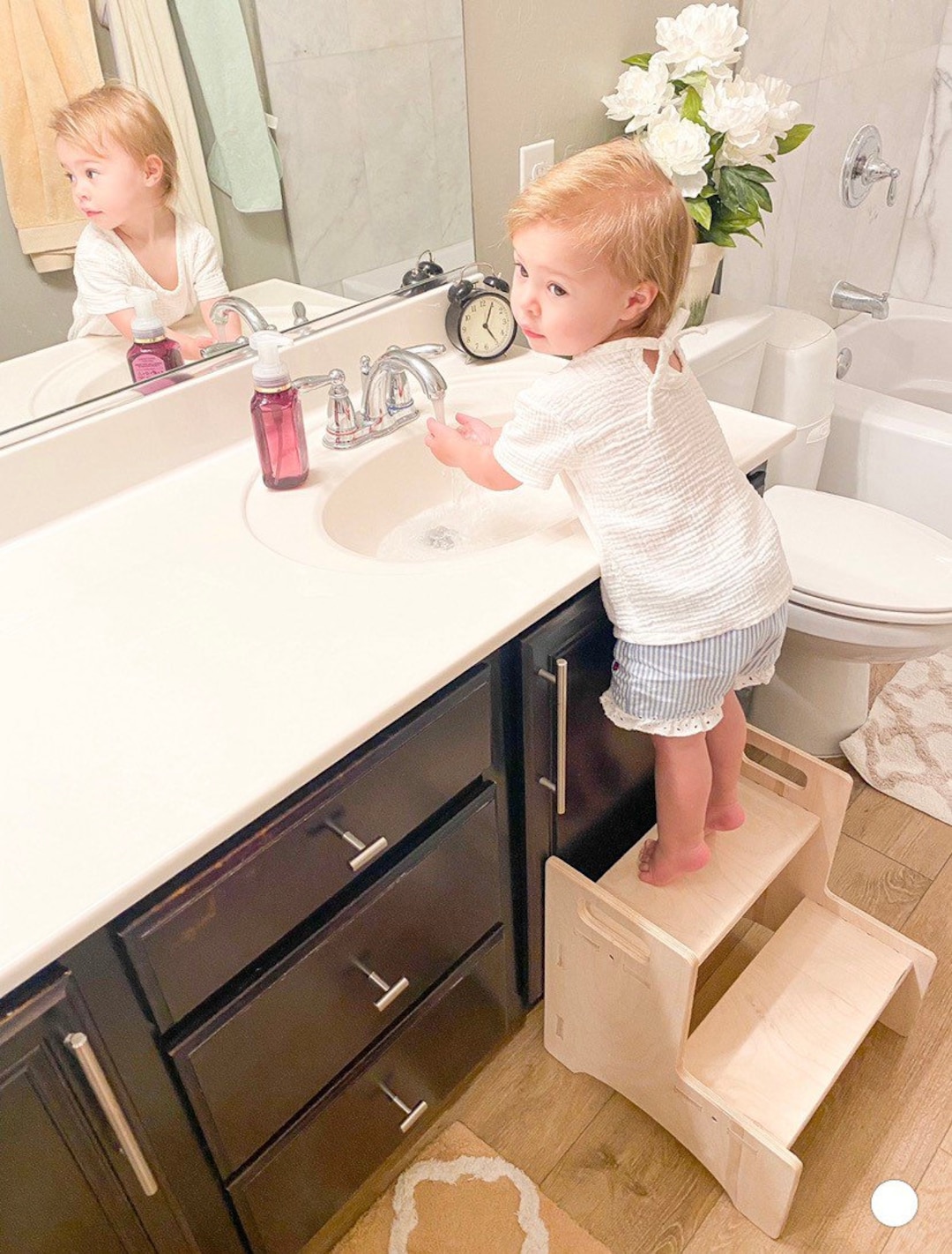 Bathroom Step Stool Montessori Toddler Stool Wooden Kids Step Stool ...