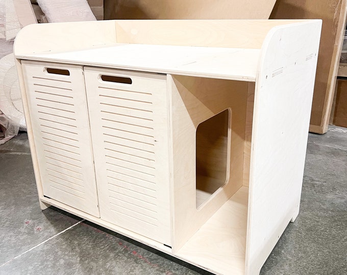 Odor Free Automatic Litter Box Enclosure / Cover Cat Cabinet to Fit ...