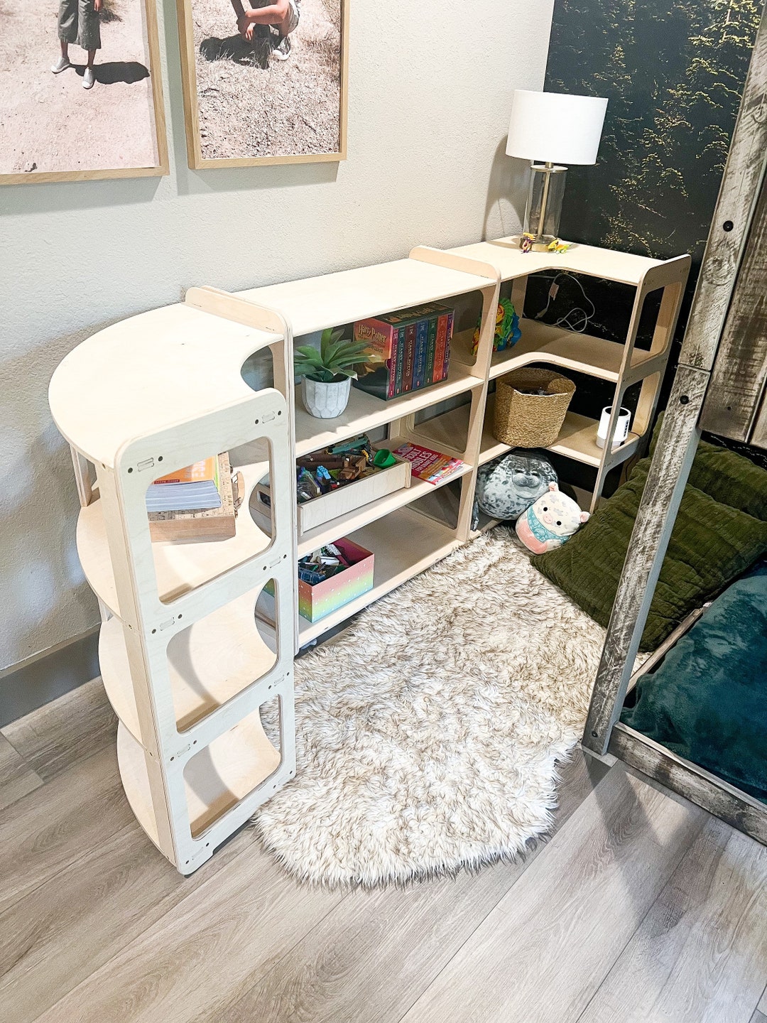 Montessori Toy Shelf Toddler Corner Toy Shelf Montessori Wooden ...