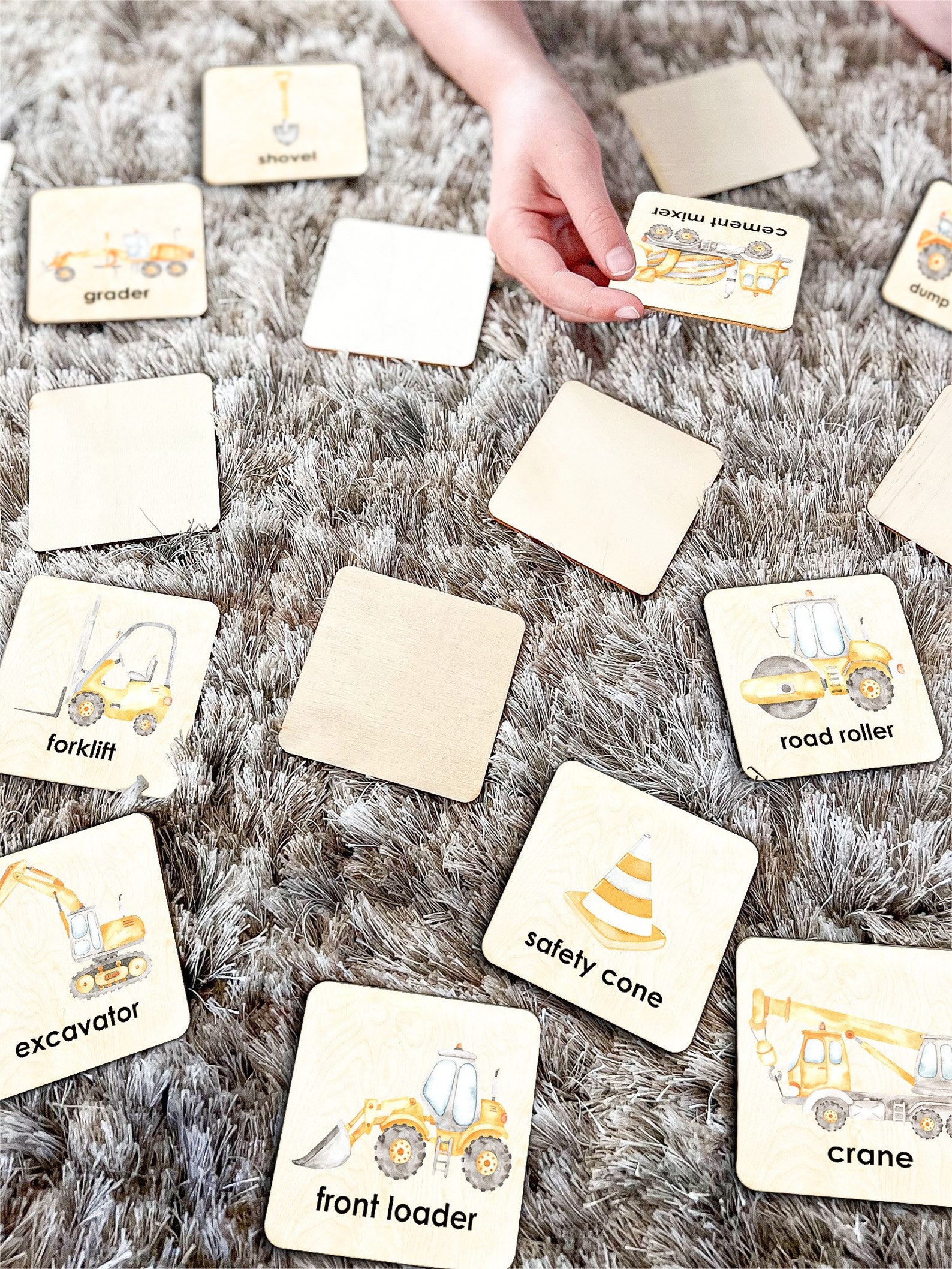 Montessori Wooden Construction Game Heavy Equipment Cards - Etsy