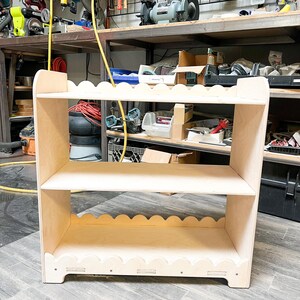 Montessori Bookshelf Toddler Scalloped Bookcase Montessori Wooden ...