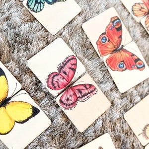 Montessori Wooden Butterfly Game - Butterfly Memory Cards - Memory Game ...