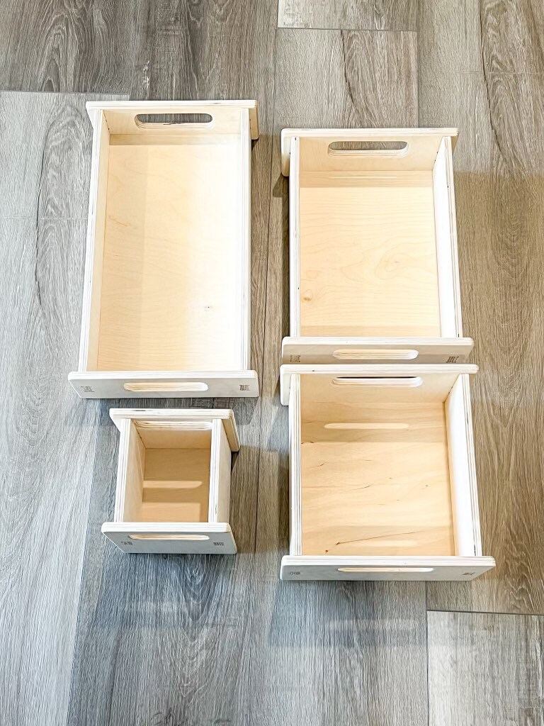 DANI Set of 4 Montessori Storage Bins Wooden Storage Boxes - Etsy