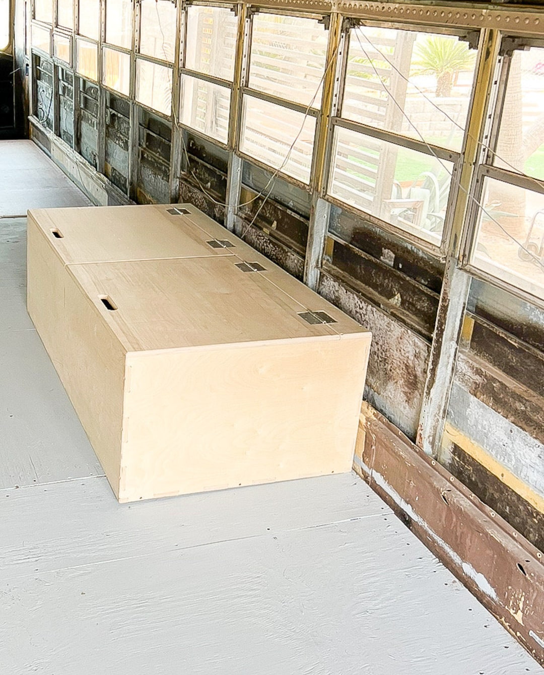 Storage Bench Custom Bench for Skoolie Bus Conversion Bus Storage ...