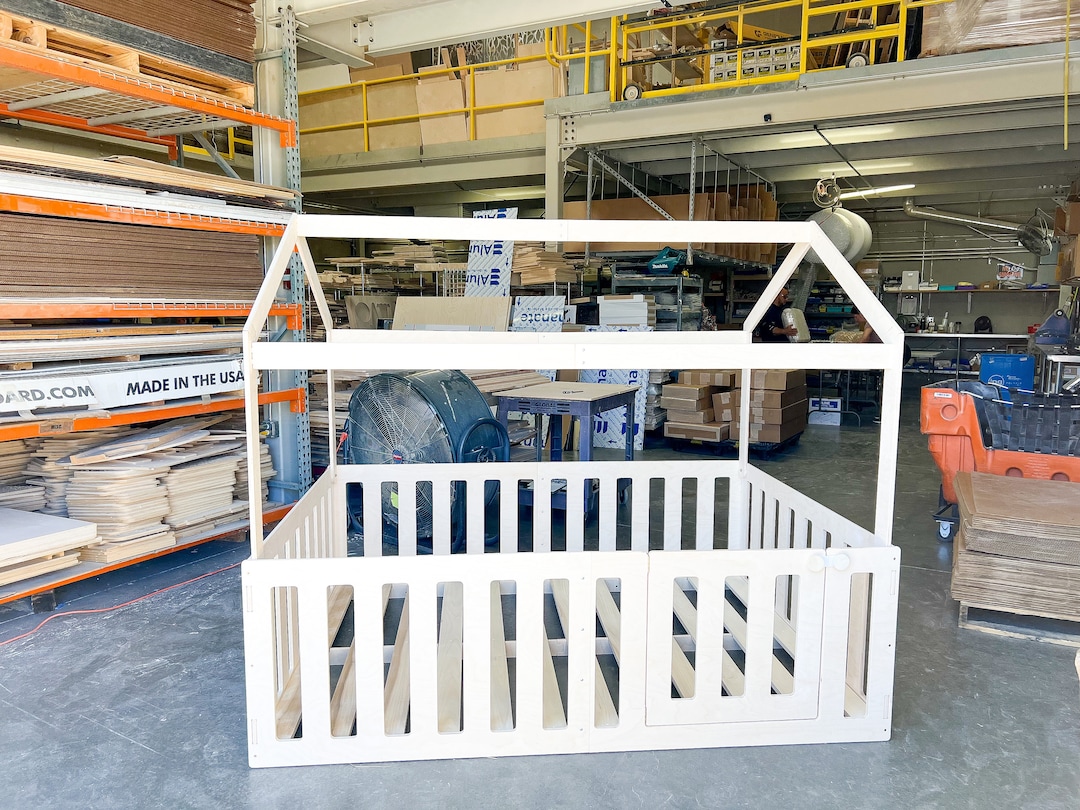 Montessori Floor House Bed for Toddlers Wooden Furniture Children’s ...