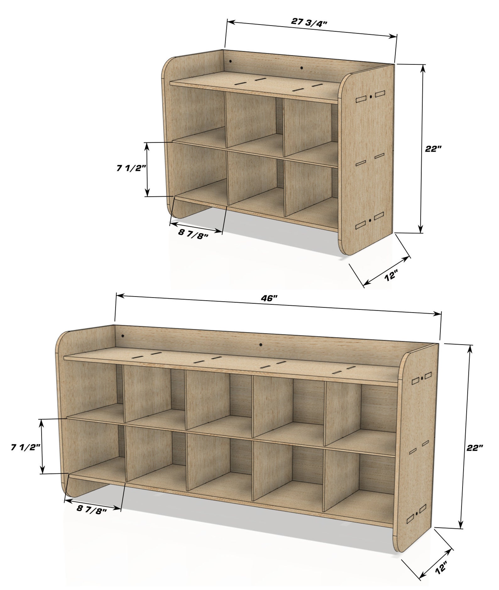 CARLY- 28" and 46"- Wall Mounted Cubes – Storage Cubby- Daycare ...