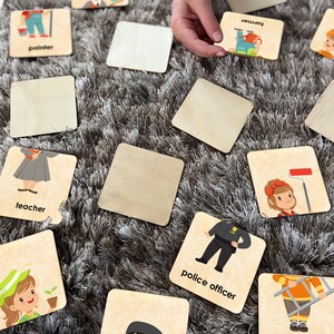 Montessori Wooden Professions Memory Game – Toddler Educational Career ...