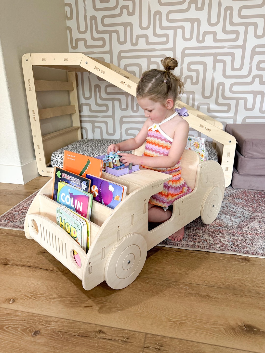 Toddler Boy Gift Toy Car Book Storage for Childrens Books Toy Car ...