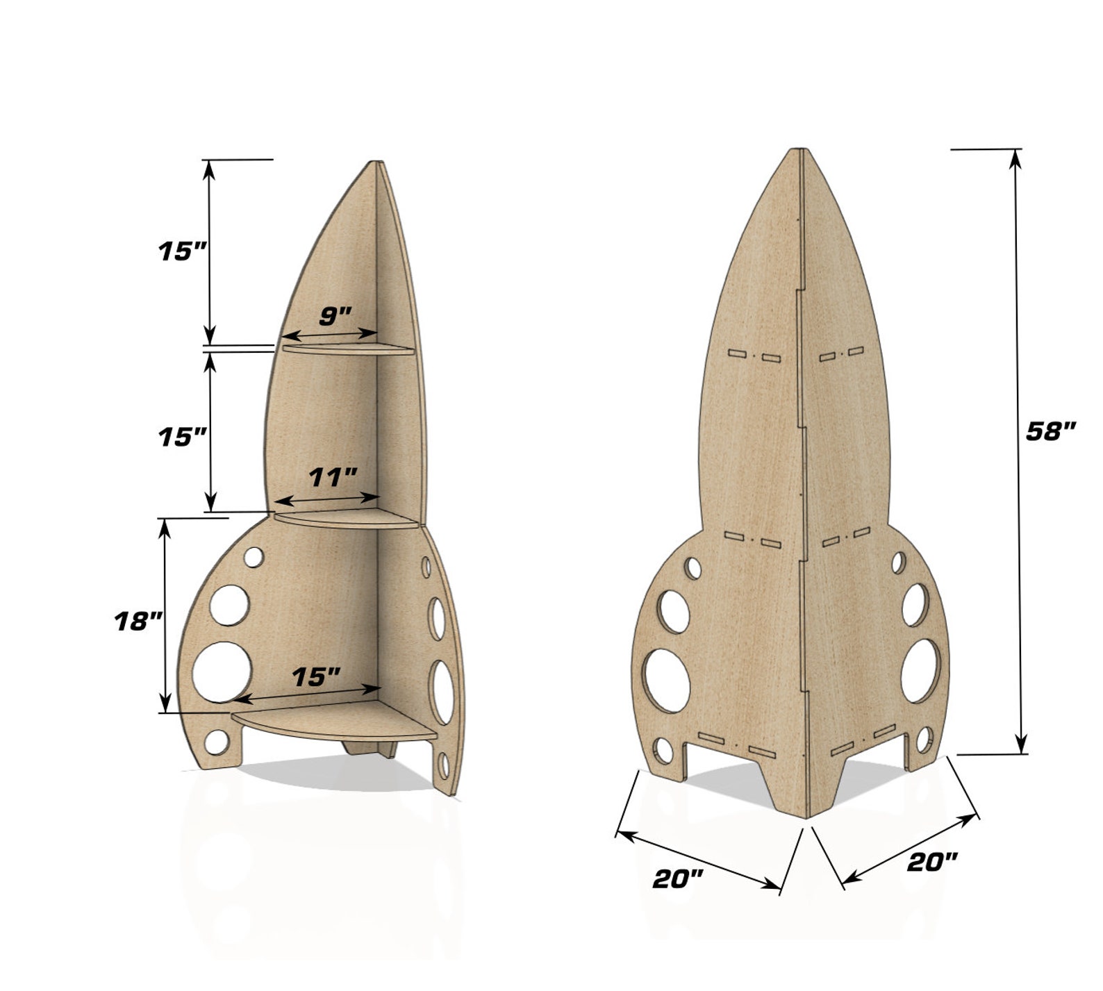HOUSTON Rocket Shelf Montessori Toy Shelf Toddler Corner - Etsy