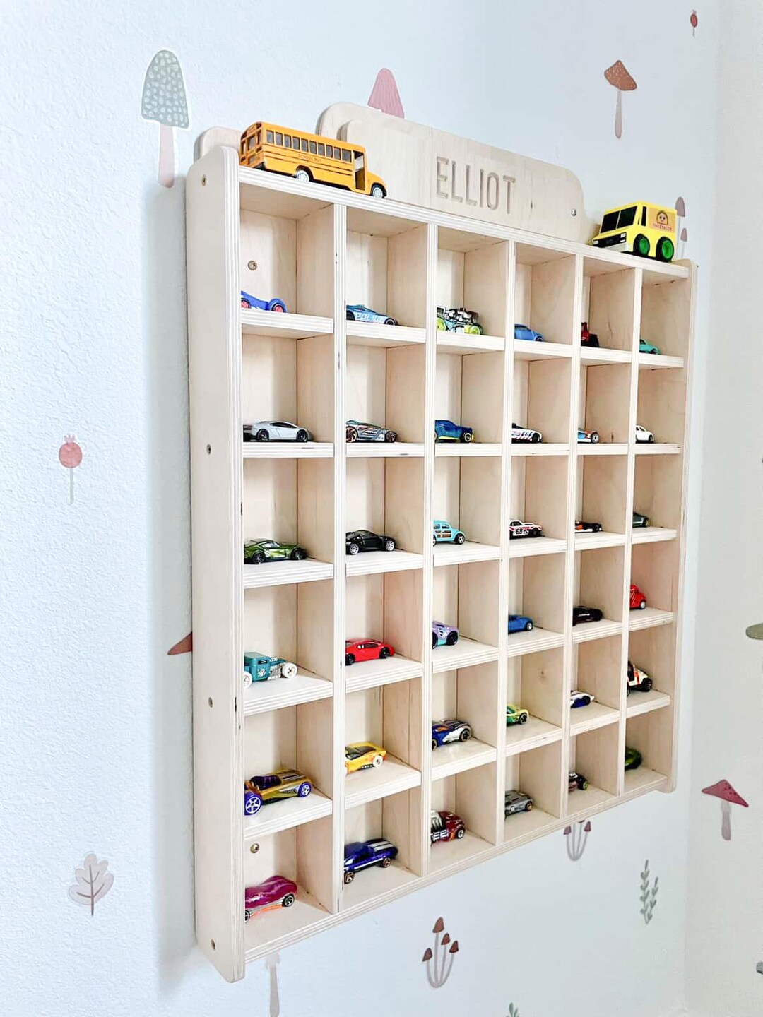 Toy Car Wall Display – Baltic Birch, Kids Room Storage - Etsy