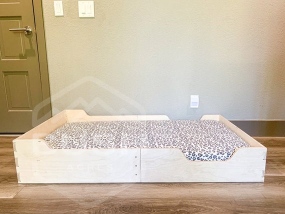 Montessori Floor Bed for Toddlers Childrens Floor Bed for Kids Platform Bed Kids Bedroom Furniture Available in Crib Twin Full Etsy