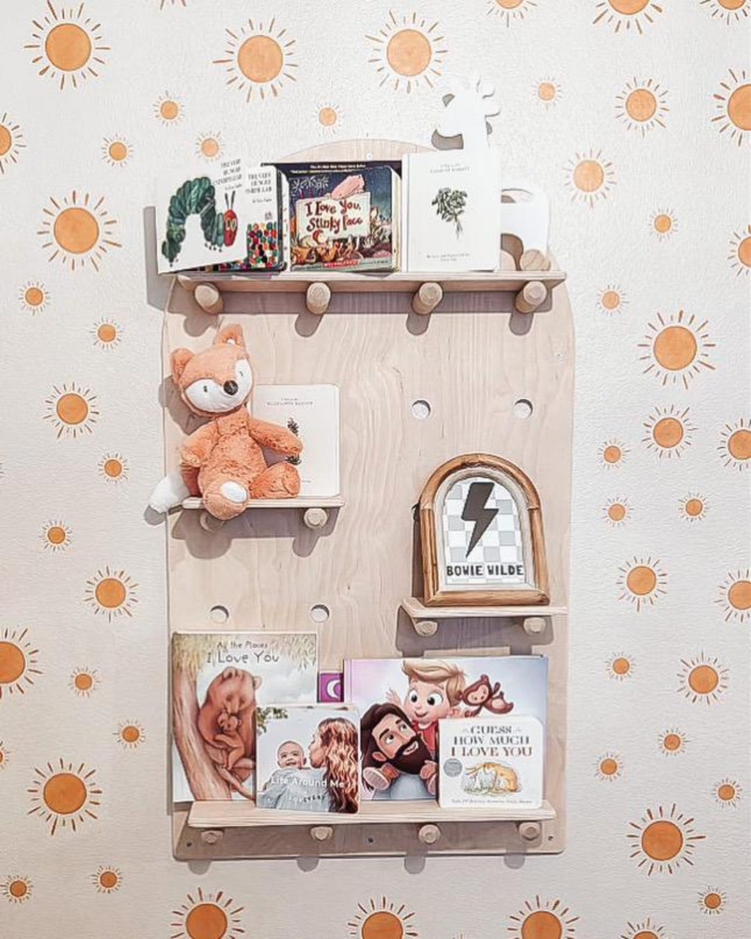 Retail Display Shelf Minimalist Shelving Pegboard Shelf Wood Wall Shelf ...