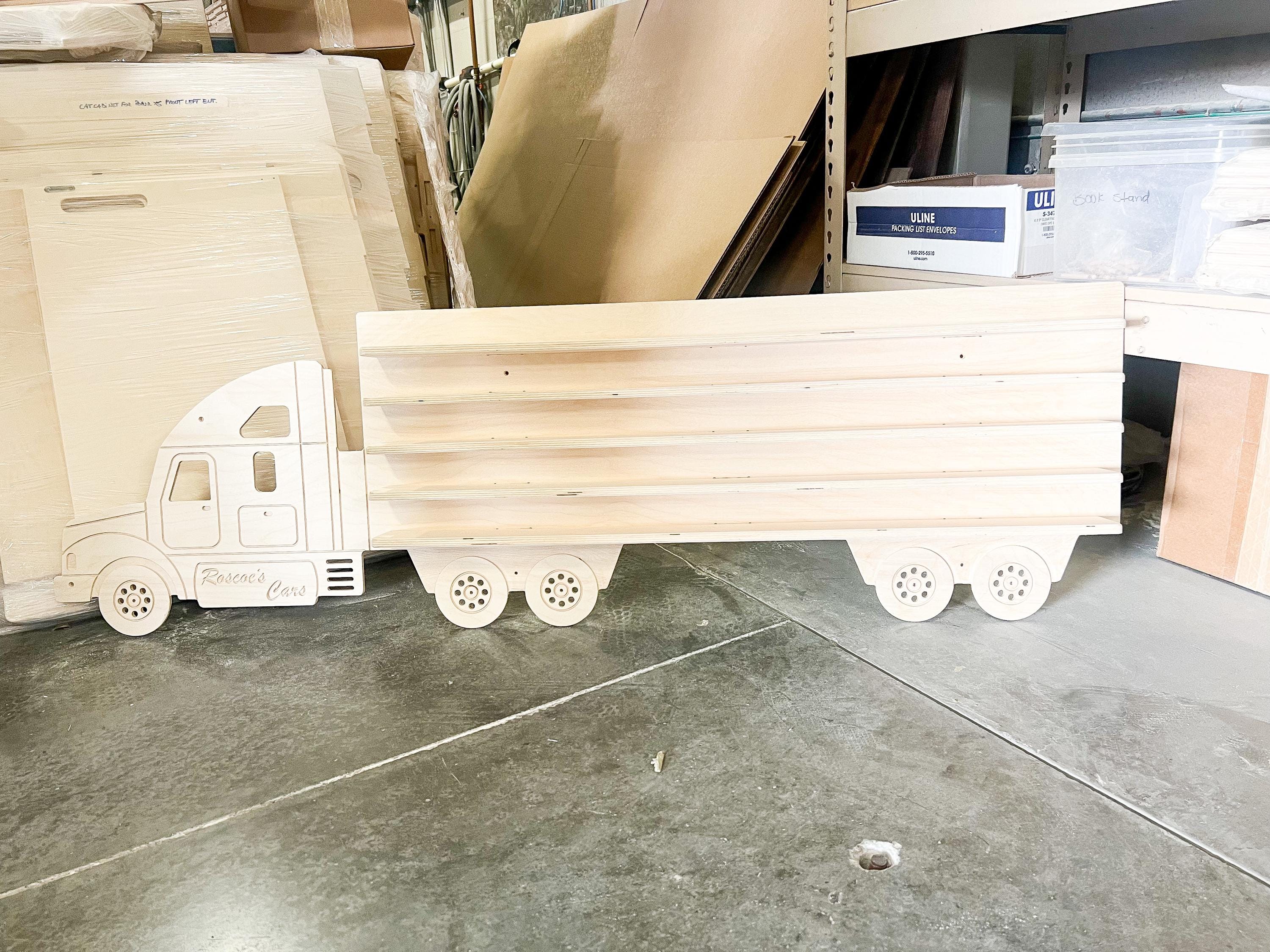 Baltic Birch Plywood Truck Shelf for Toy Cars, Wall Mounted Display ...