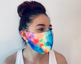 Adult Reusable Face Mask Black Spandex Usa-made Washable | Etsy