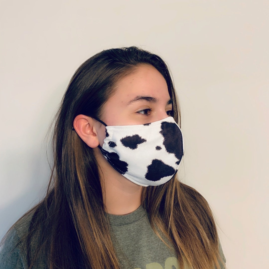 Adult Face Mask Cow Print Usa-made Washable Reusable - Etsy