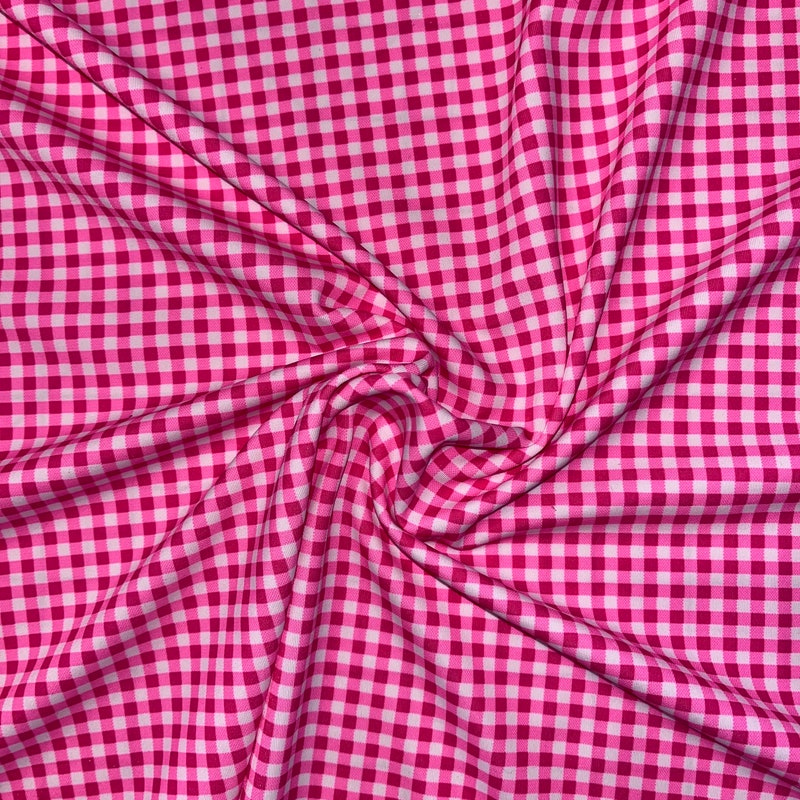 Pink Gingham Fabric - Etsy