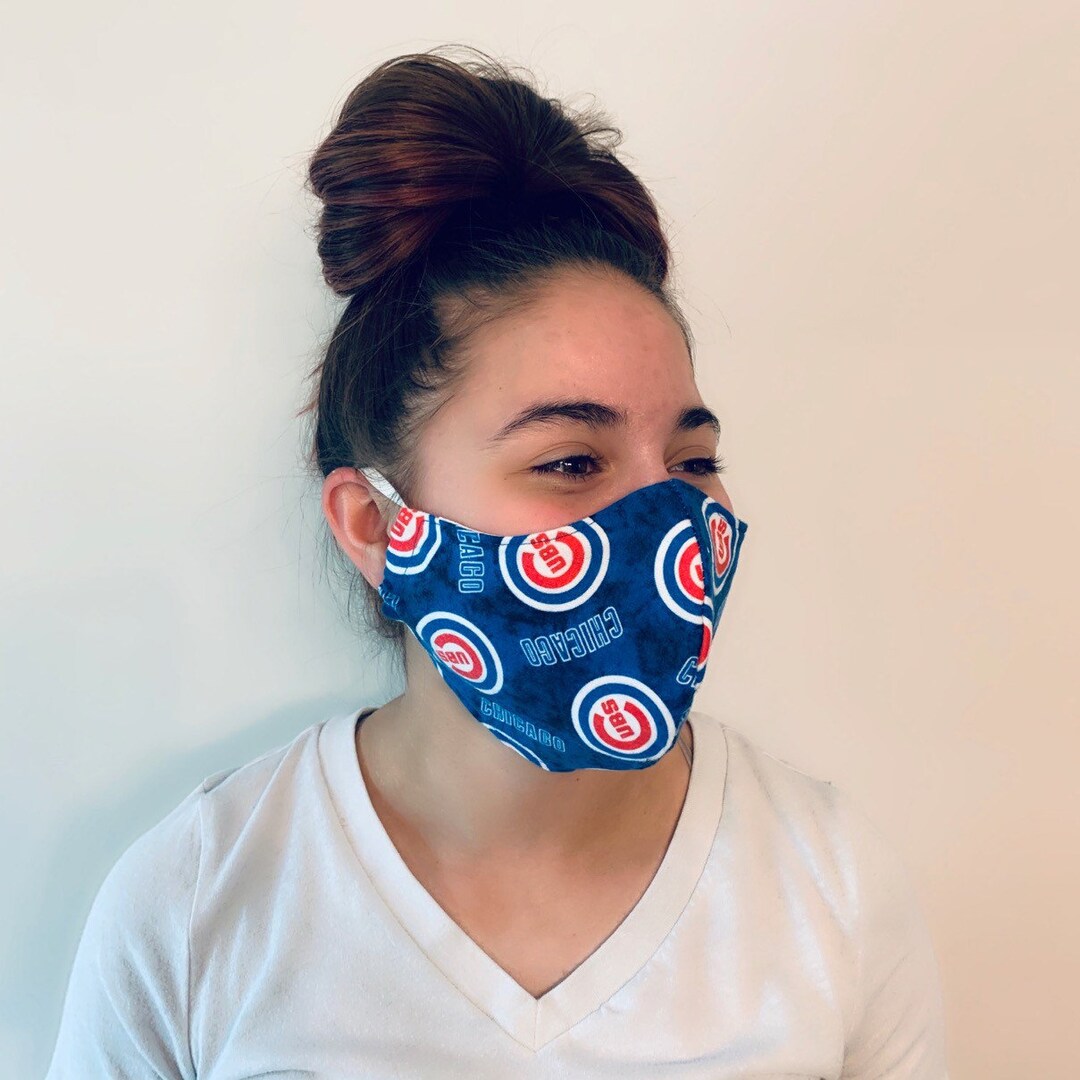 Adult Face Mask Chicago Cubs Cotton Flannel Usa-made - Etsy