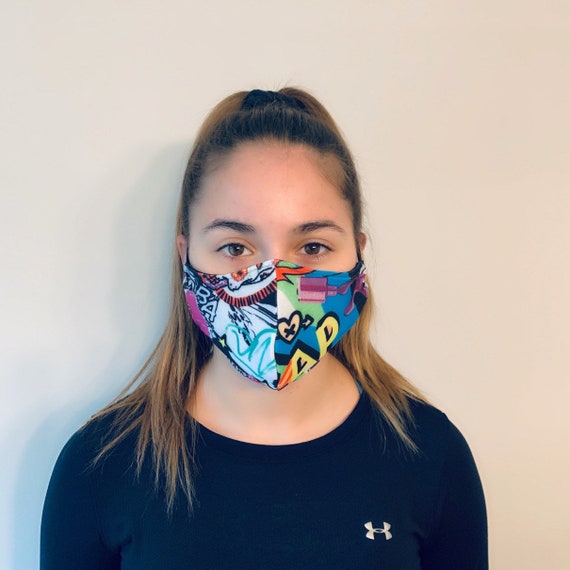 Unisex Adult Reusable Face Mask Graffiti Spandex USA-Made | Etsy