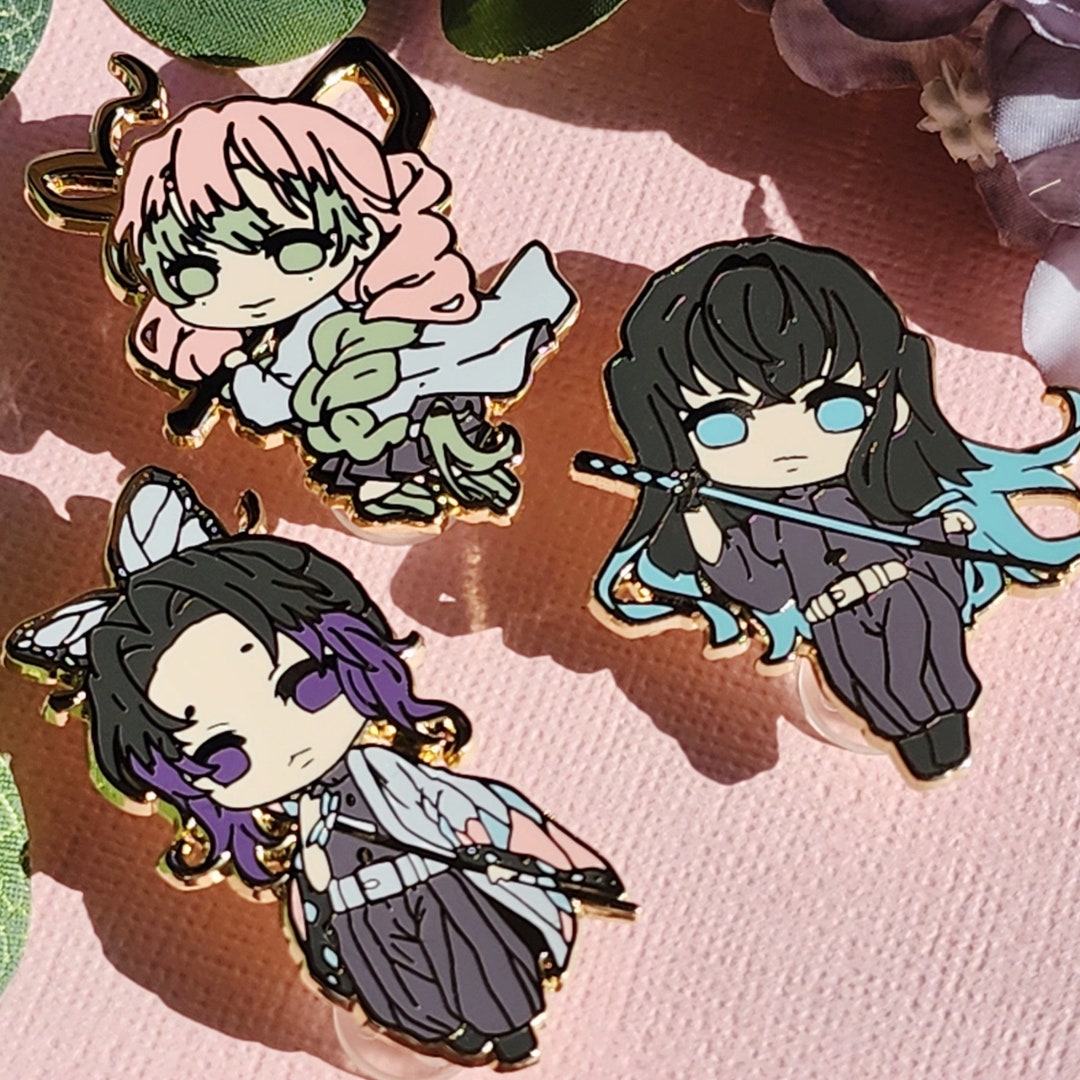 Mitsuri Shinobu Muichiro Hashira Enamel Pin Anime Demon Pin KNY DS - Etsy