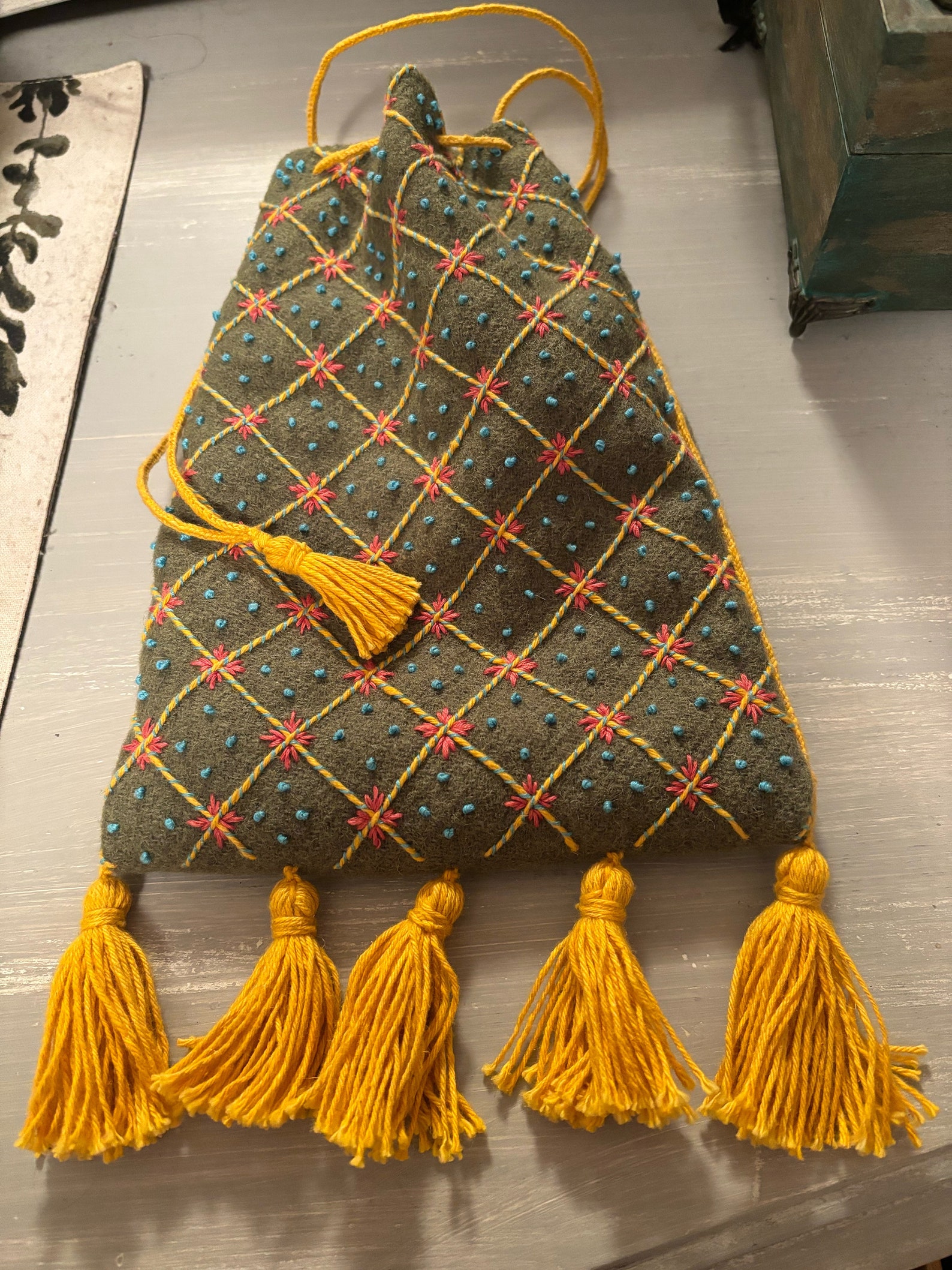 Embroidered Medieval Drawstring Purse - Etsy