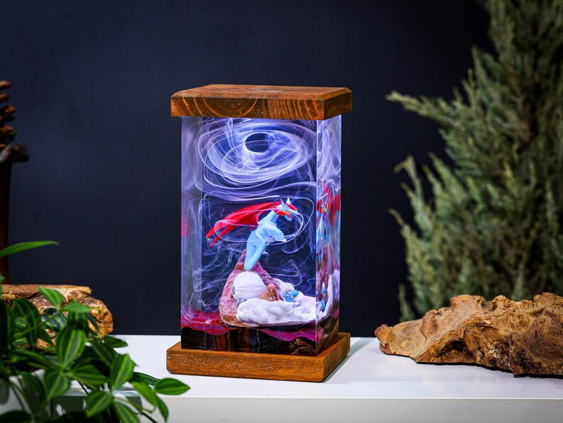 Sal.ame.nce Pok.emon Night Light, Pok.em.on World Resin Diorama Lamp, Custom Diorama Kit, P.oke ...