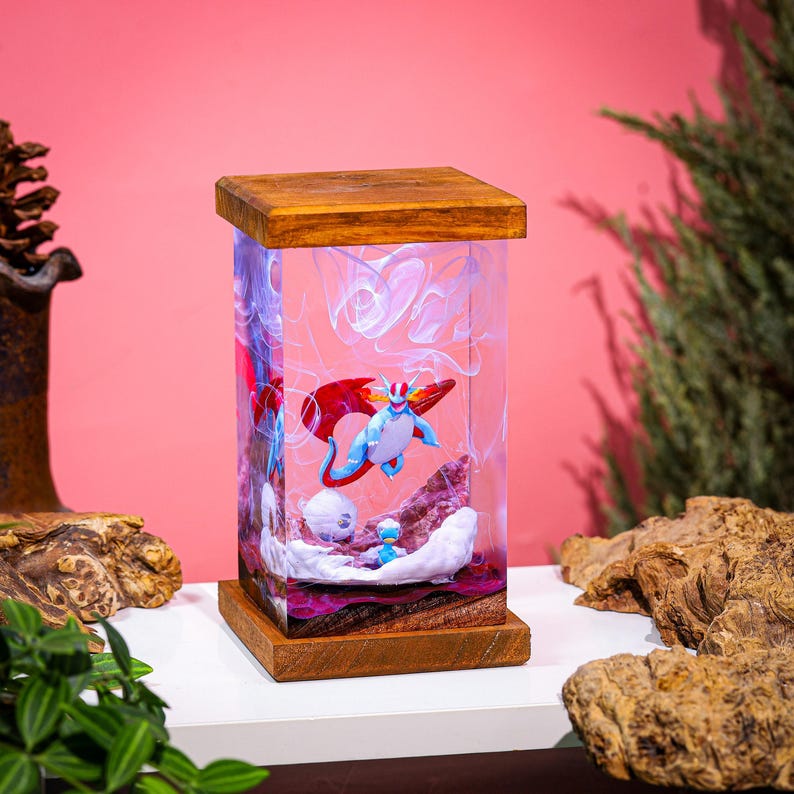 Sal.ame.nce Pok.emon Night Light, Pok.em.on World Resin Diorama Lamp, Custom Diorama Kit, P.oke ...