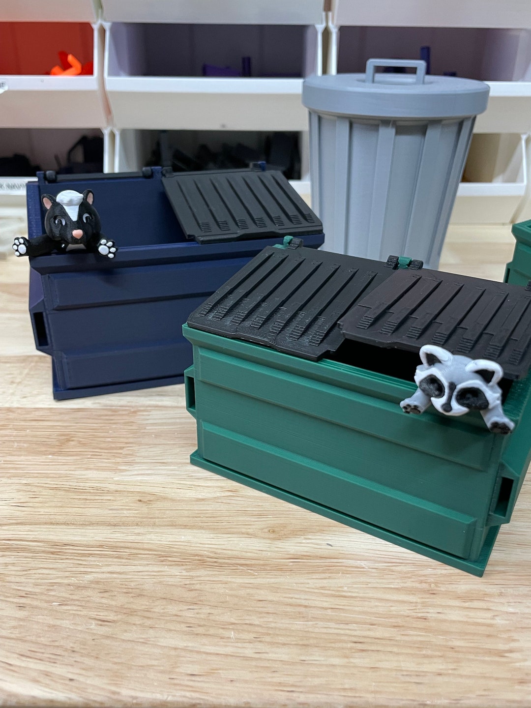 Desk Top Dumpster With Dual Lids - Perfect Play Place for Flexible ...
