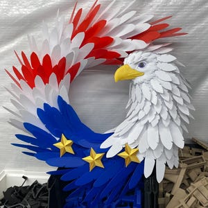 Bald Eagle USA Flag Wreath - 4th of July Decoration - Freedom ...