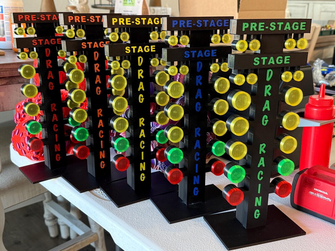 Drag Race Tree Lights - Christmas Tree Desktop Display With LED Lights ...