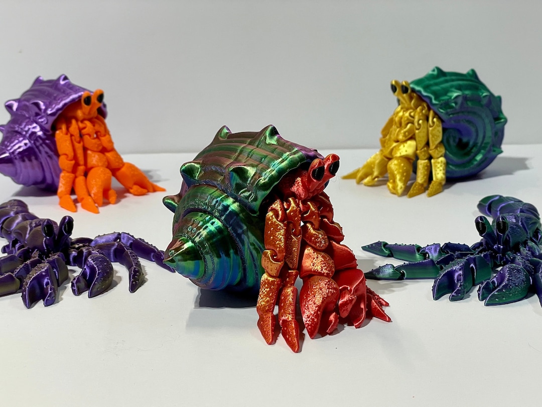 Hermit Crab Action Figure Flexible and Posable Complete With a Shell ...
