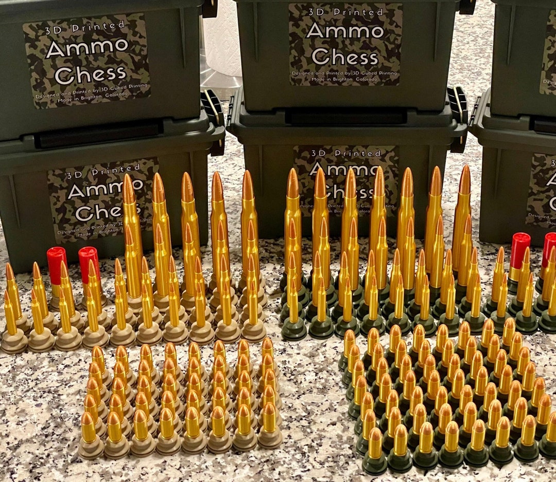 Ammunition Chess Set - Military Themed Ammo and Bullet Chess Set - Army ...