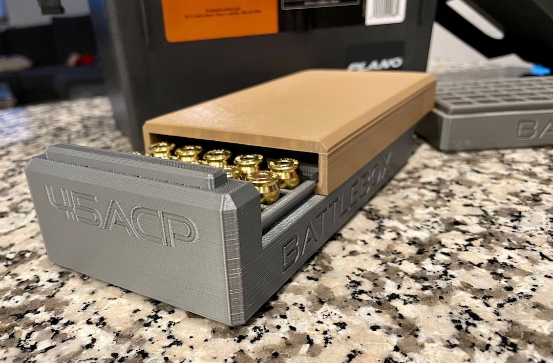 45 ACP Ammo Box Ammunition Storage - Perfect for Range Day - Holds 50 Rounds of 45 Auto ...